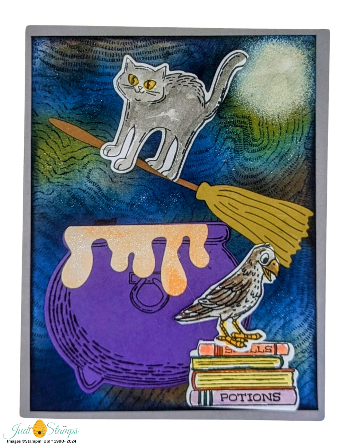 How to create a scary background with inks and paper - Judi Stamps