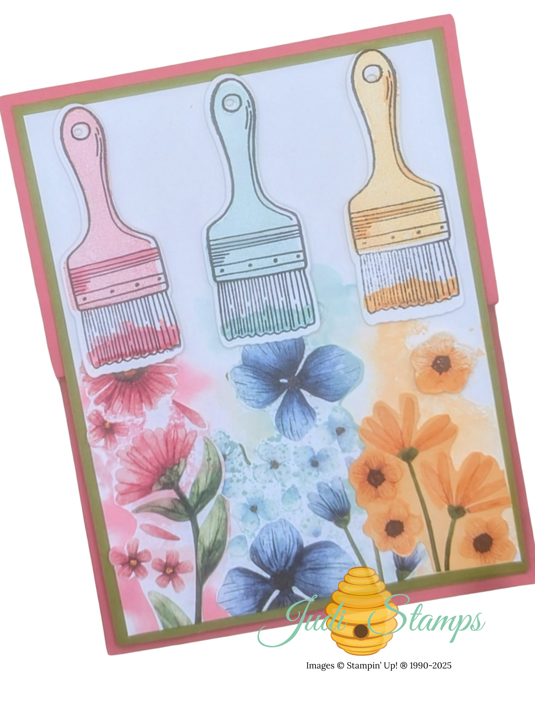 Paintbrush Easel Card for a Colorful Thank You Note - Judi Stamps